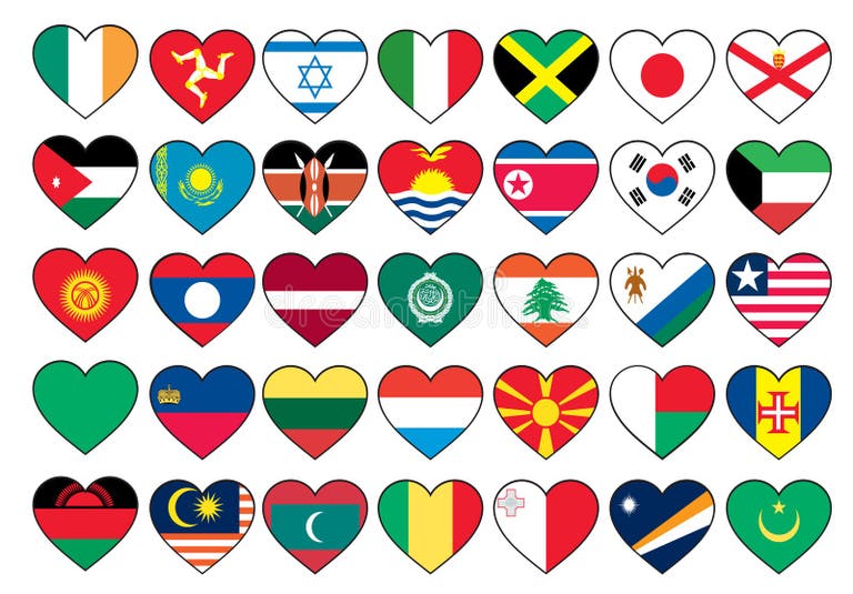 Heart National Flags Stock Illustrations – 7,917 Heart National Flags ...