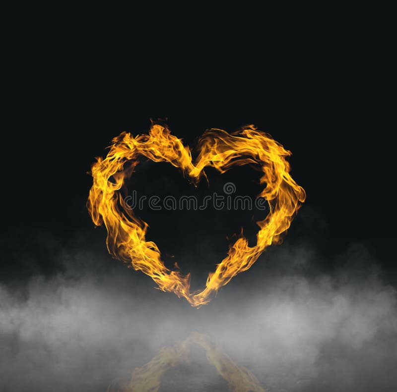 Heart Flame Heat Black Smoke Background Stock Illustration ...