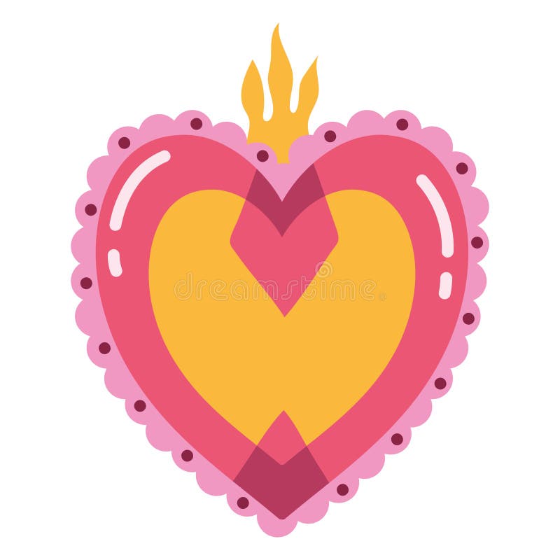 Heart with flame stock vector. Illustration of isolated - 264511006