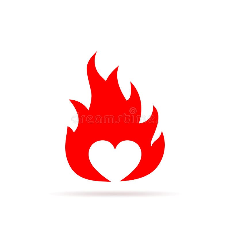 Heart in Flame. Vector Illustration Stock Illustration - Illustration ...
