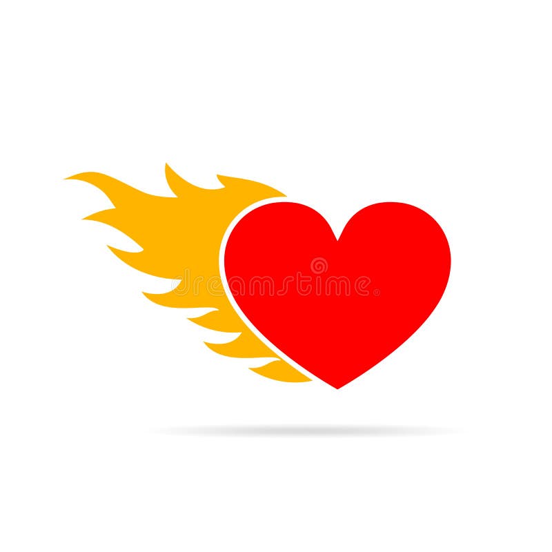 Heart in Flame. Vector Illustration Stock Illustration - Illustration ...