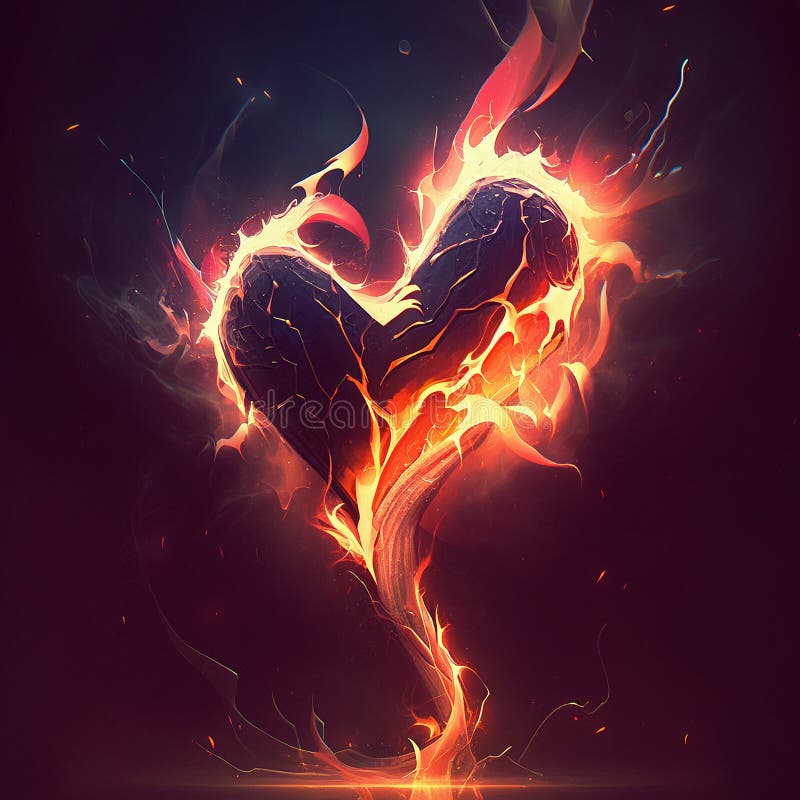 A heart in flames stock illustration. Illustration of carpet - 268882212