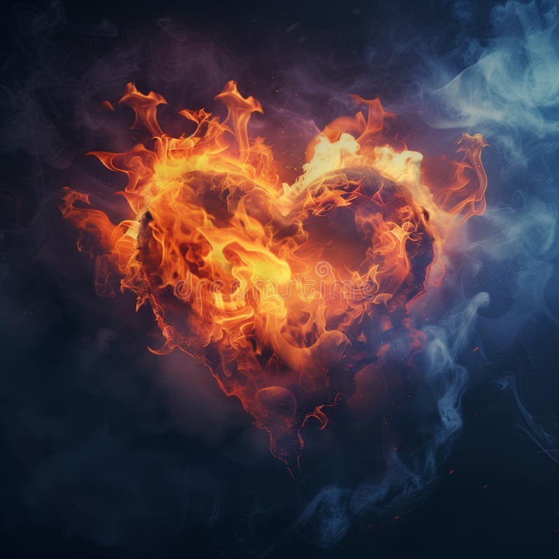 Heart in Flames stock image. Image of symbol, romance - 314964651