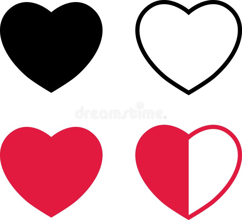 Heart Flat Icon. Vector Illustration Stock Vector - Illustration of ...