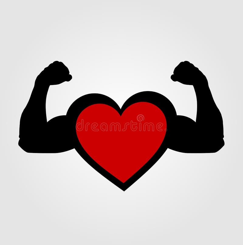 A Heart with Flexing Muscles Stock Vector - Illustration of blood ...