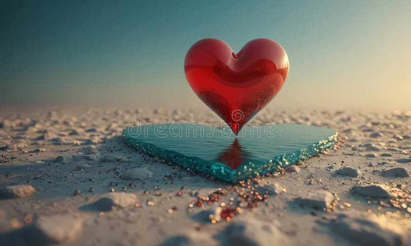 Heart Floating in the Water Stock Photo - Image of lovely, nature ...