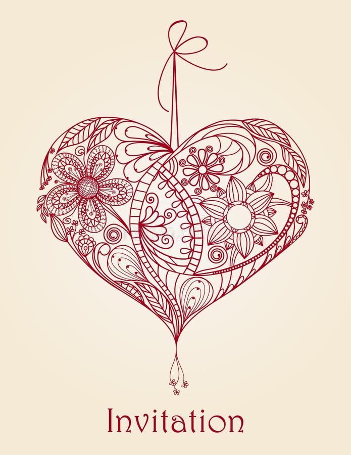 Heart floral design stock vector. Illustration of outline - 21369425