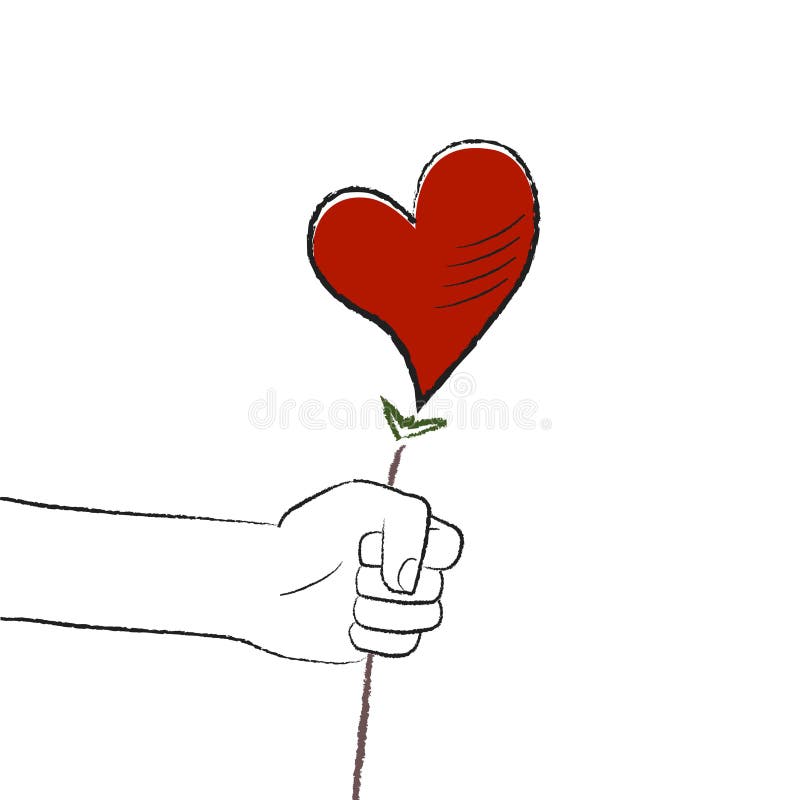 Heart flower stock vector. Illustration of decorative - 62635619