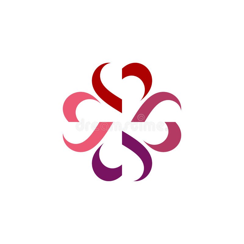 Heart Flower Logo Illustration Design. Vector EPS 10 Stock Vector ...