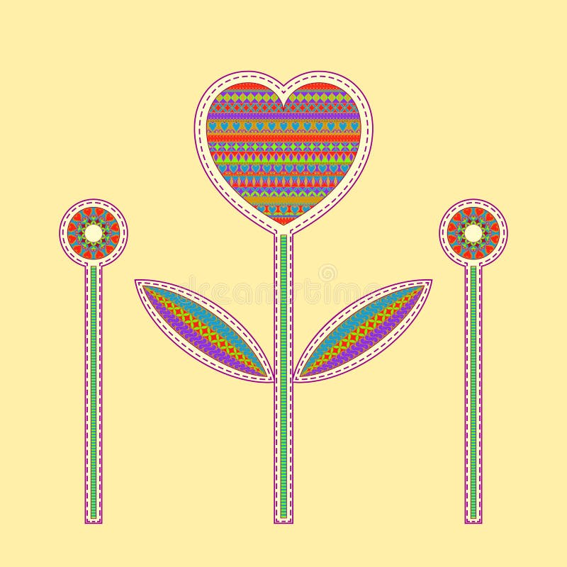 The Heart and Flower Pattern for Valentine`s Day or Wedding Stock ...