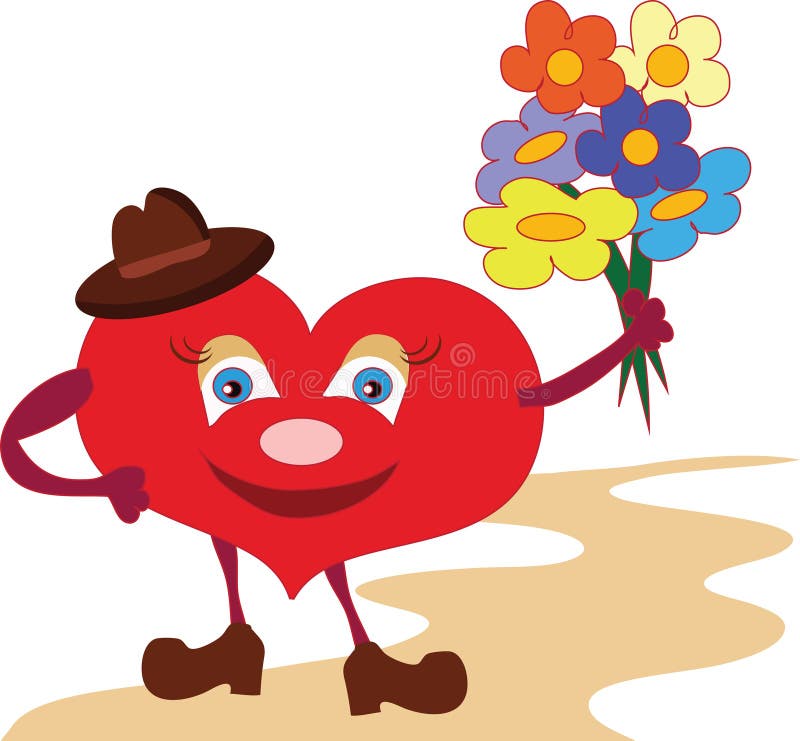 Heart with flowers stock vector. Illustration of valentines - 22963313