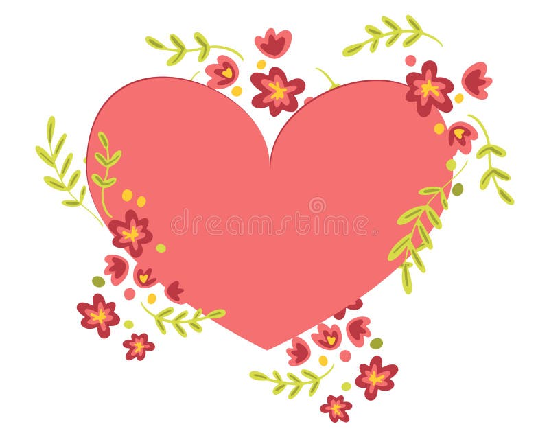 Heart with Flowers Self Care Symbol Isolated Stock Vector ...