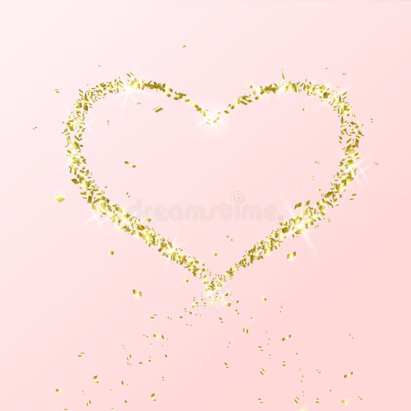 Heart of Flying Particles of Gold Stock Vector - Illustration of award ...