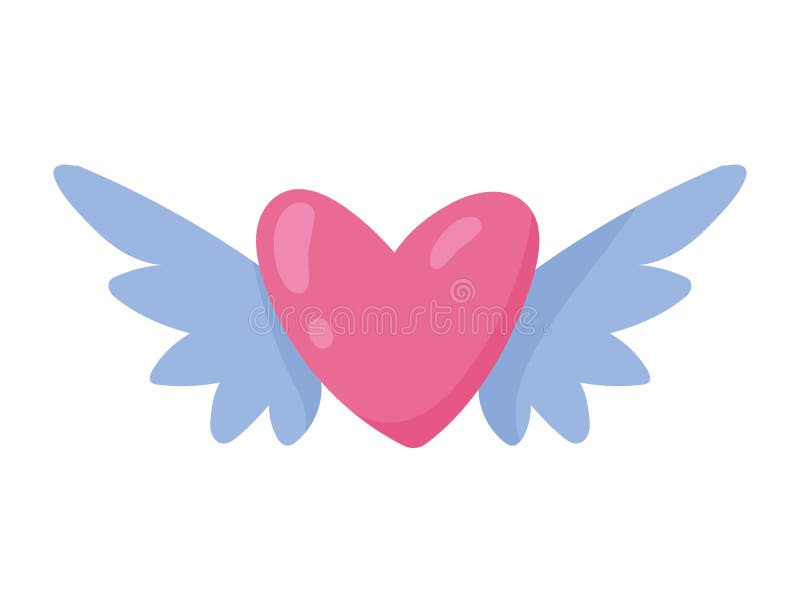 Heart flying with wings stock vector. Illustration of happy - 250061231
