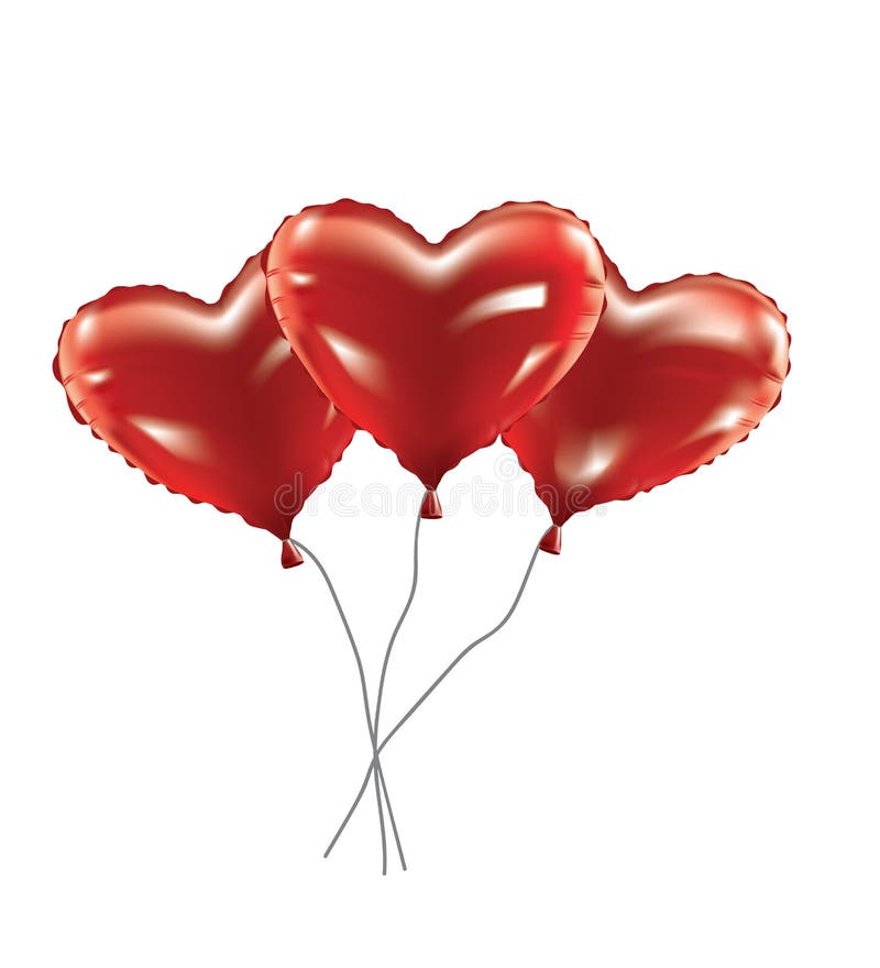 Heart Foil Balloons, Vector Stock Vector - Illustration of shape ...