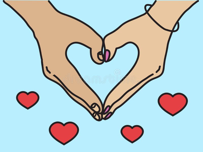 The Heart of the Folded Arms. Stock Vector - Illustration of together ...