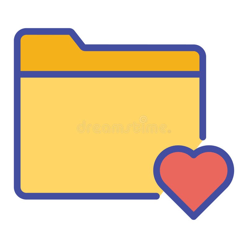 Heart Folder Isolated Vector Icon Which Can Easily Modify or Edit Stock ...