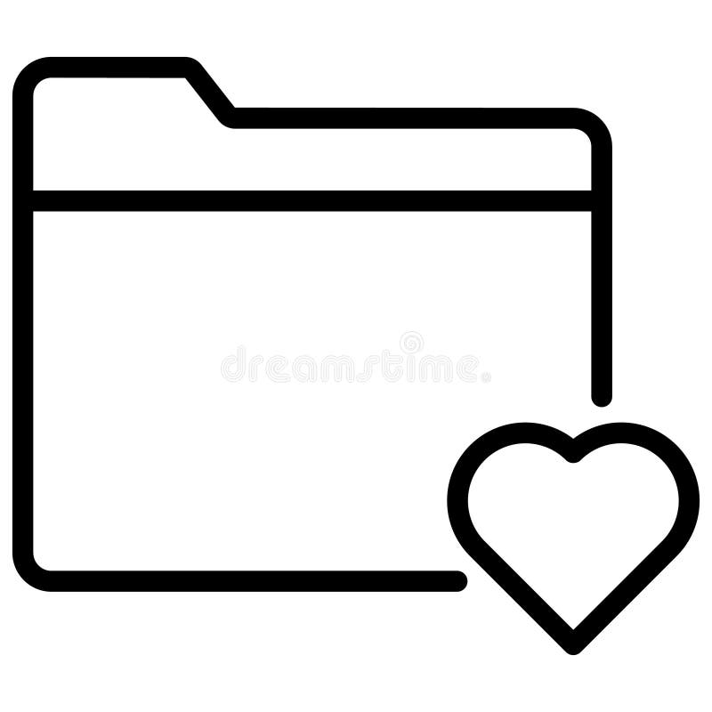 Heart Folder Isolated Vector Icon Which Can Easily Modify or Edit Stock ...