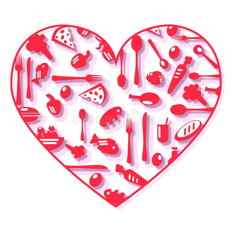 Heart food icons stock illustration. Illustration of icon - 37245793
