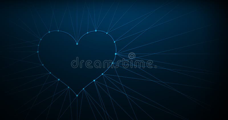 Heart Form Line, Triangles, and Particle Style Design. Geometric ...