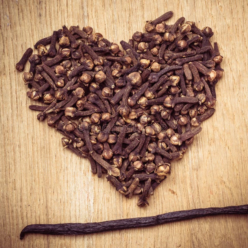 Heart Form Made from Spice Cloves Stock Photo - Image of food, fragrant ...
