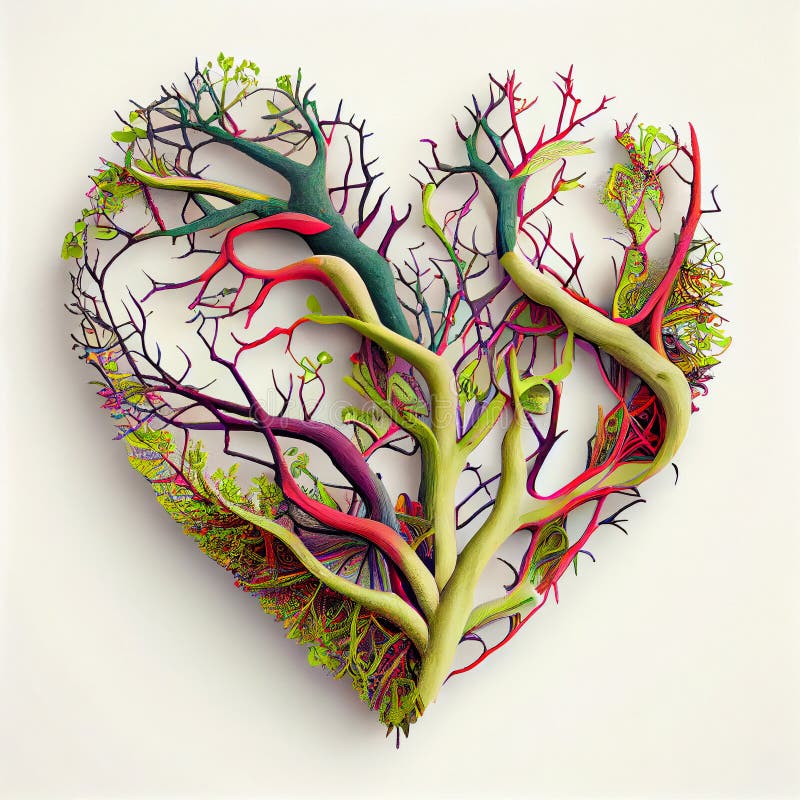 Heart Formed by Branches. Valentine`s Day Stock Illustration ...