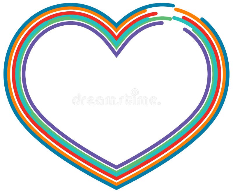 Heart Formed by Colourful Curved Line Stock Vector - Illustration of ...