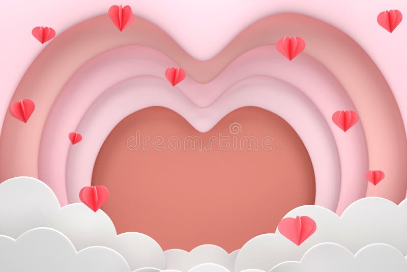 The Heart Fram Surrounds it in Pink Color Tones and Cloud Stock ...