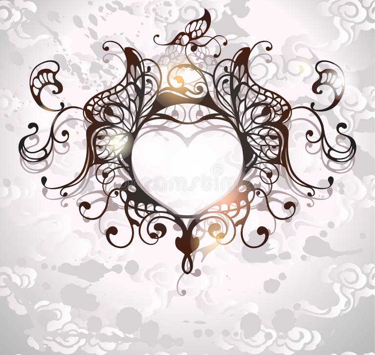 Butterfly Heart Frame Stock Illustrations – 5,567 Butterfly Heart Frame ...