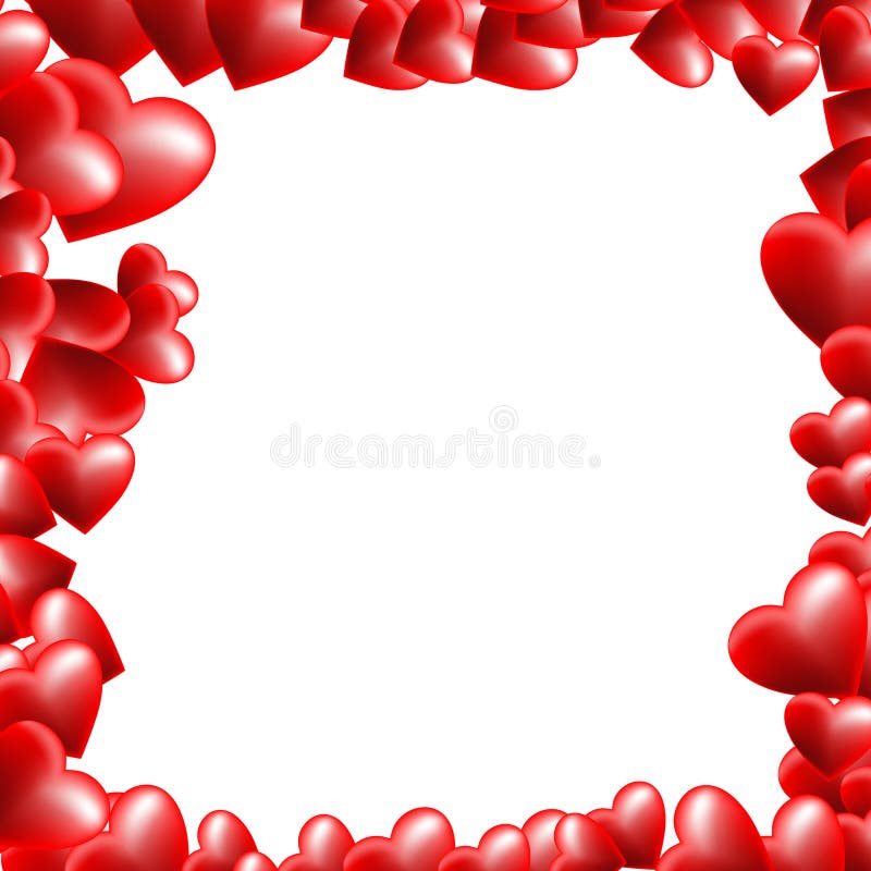 Heart Frame Border Square Illustration Stock Vector - Illustration of ...