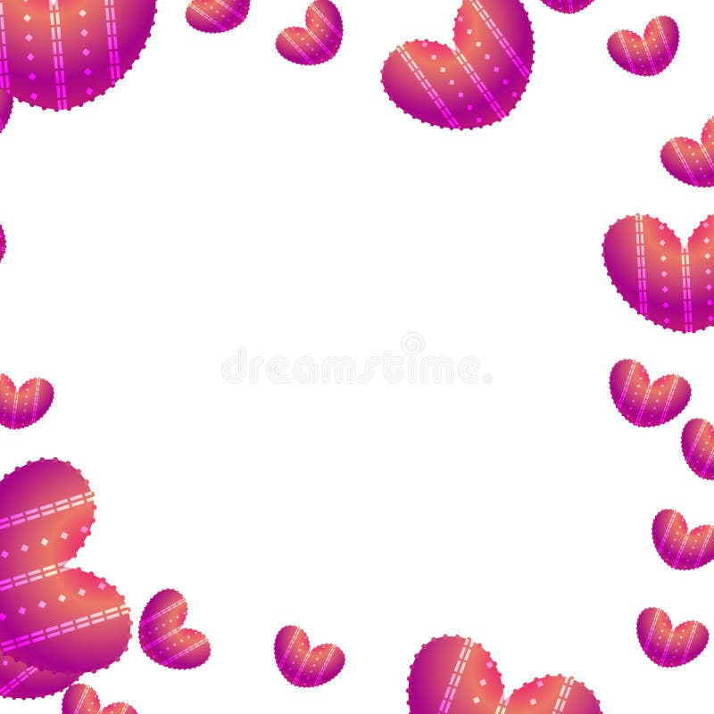 Heart Frame Border Square Illustration Stock Vector - Illustration of ...