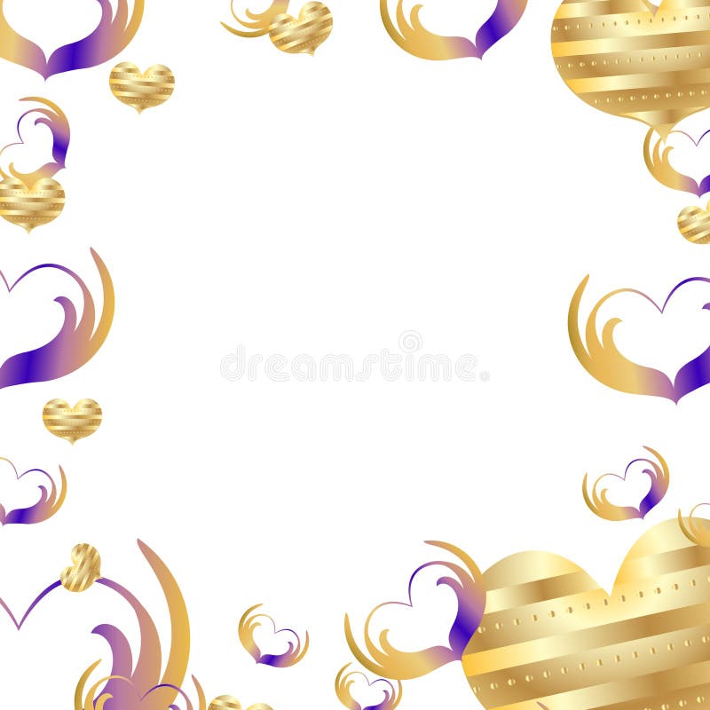 Heart Frame Border Square Illustration Stock Vector - Illustration of ...
