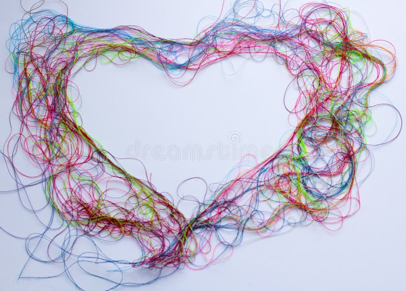 Heart - Frame of Colorful Sewing Thread - Heart Shape, Copy Space and ...