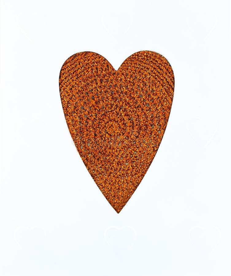 A Heart Frame with a Copper Coloured Crochet Iinset. Stock Photo ...