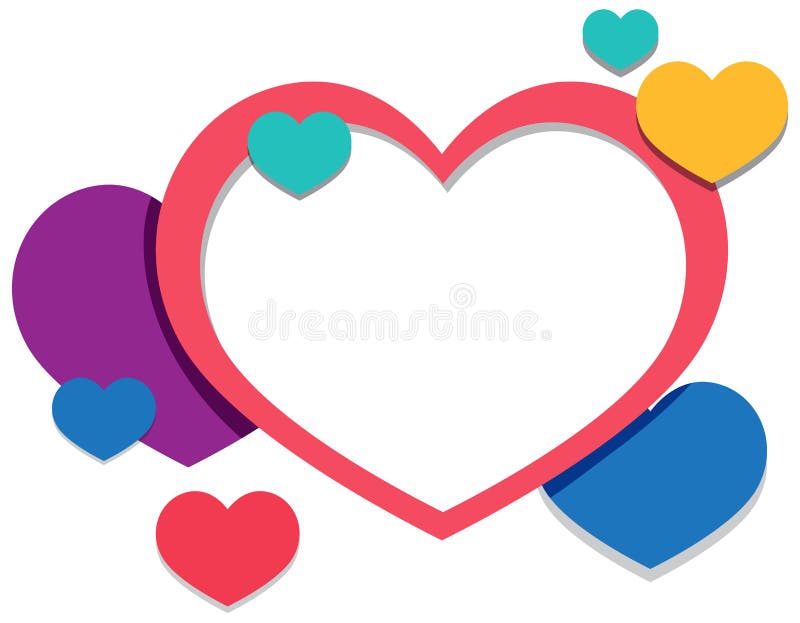 Heart Frame with Different Color Hearts Stock Vector - Illustration of ...