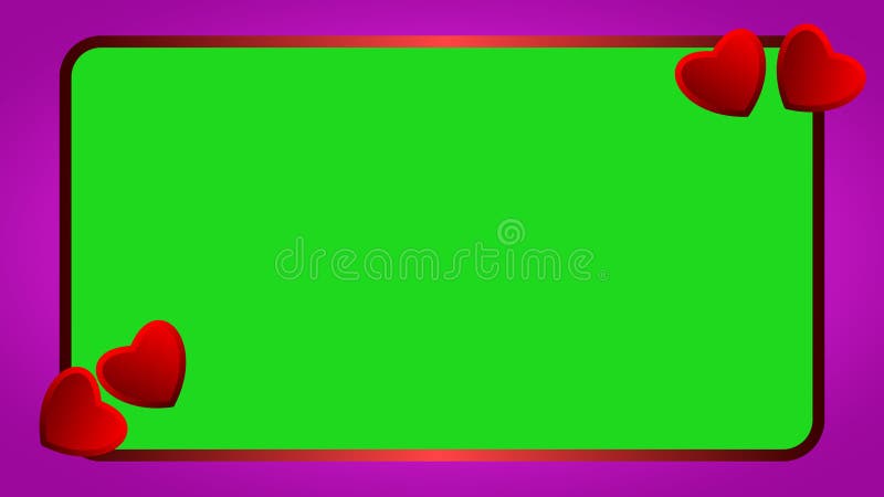 Heart Frame in Green Screen for Love Event Stock Illustration ...