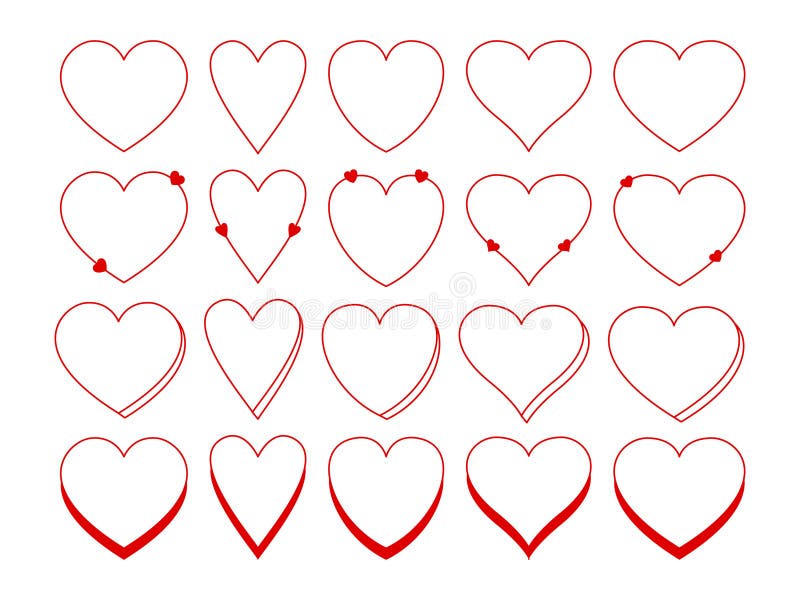 Heart Frame, Linear Heart Shape Trendy Minimalist, Heart Frame Icon for ...