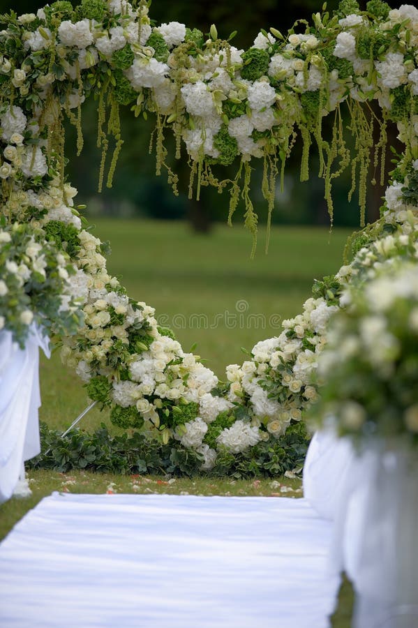 Heart Frame Made of Beautiful Flowers. Arch Made for Wedding Ceremony ...