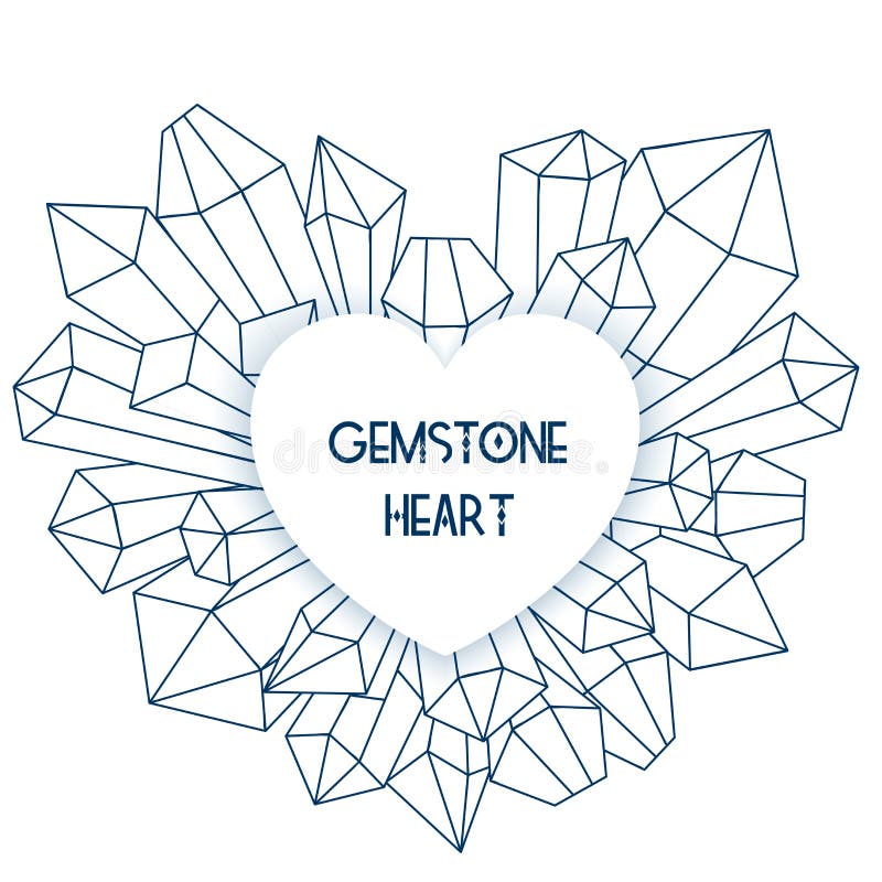 Heart Frame with Mineral Crystal Splash Stock Vector - Illustration of ...