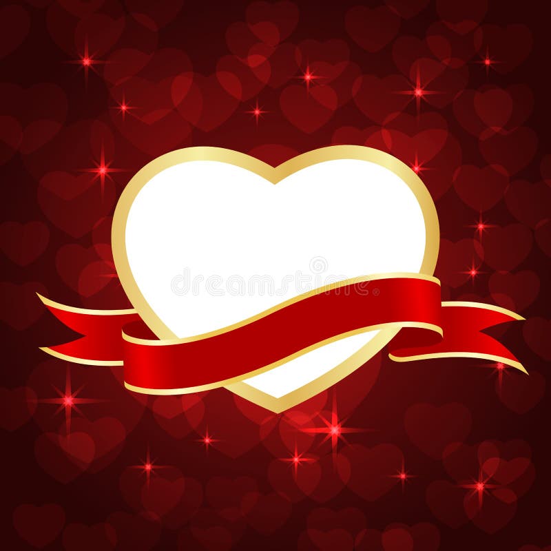 Heart frame ribbon stock vector. Illustration of ribbon - 64166757