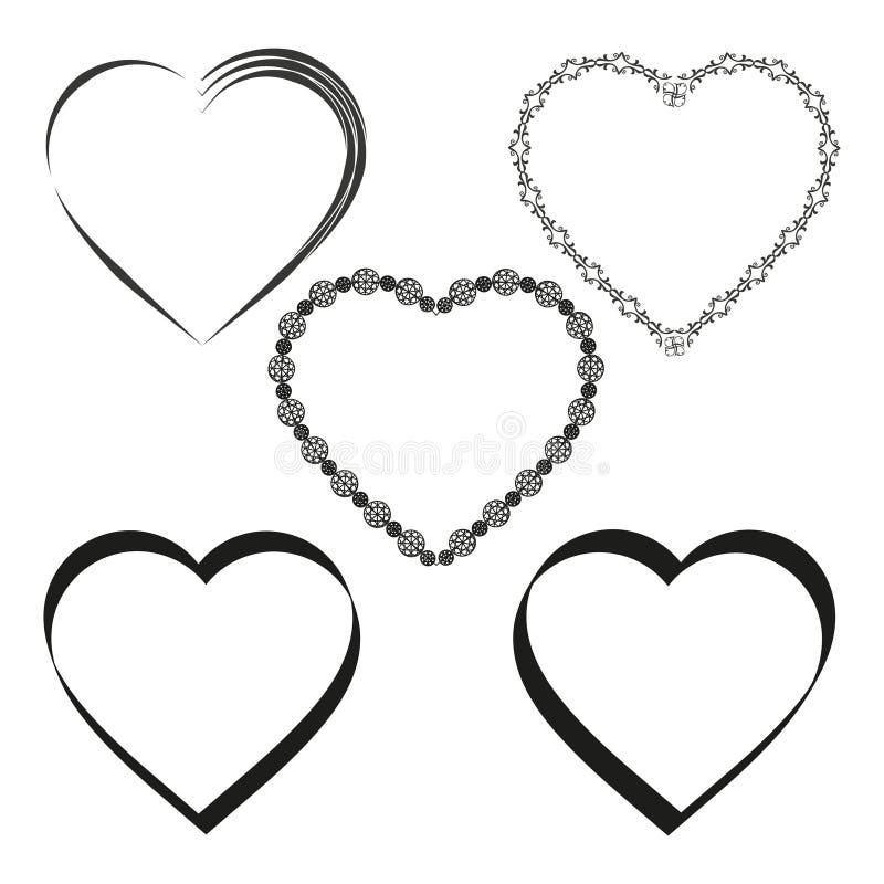 Fancy Heart Outlines Heart Outline Vector Art & Graphics