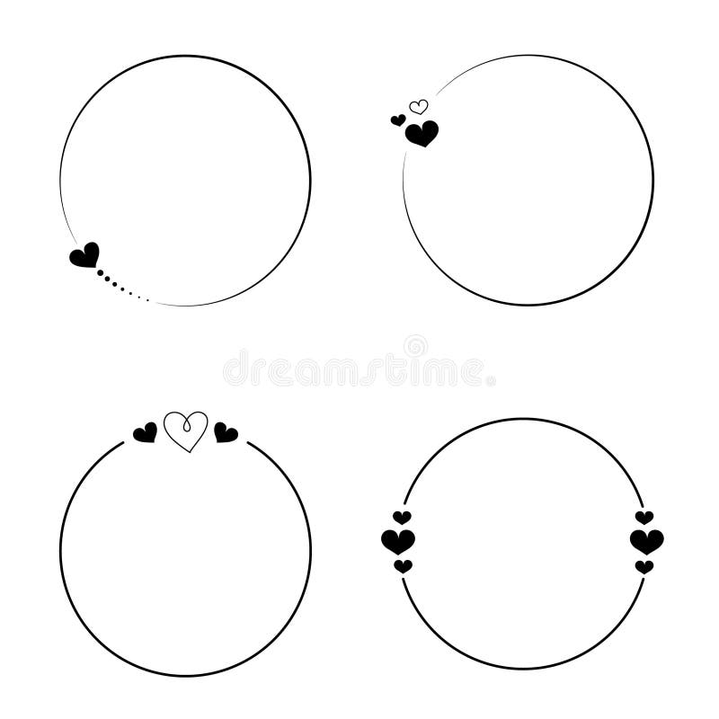 Heart Frames, February 14 Romantic Frames, Heart Pattern Round Frame ...