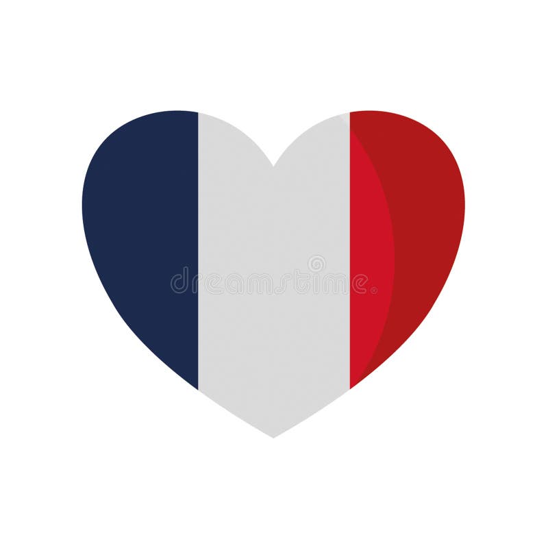 Heart with France Flag - Vector Illustration Stock Illustration ...