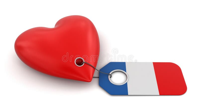 Heart with French Flag (clipping Path Included) Stock Illustration ...