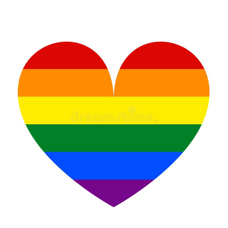 Heart Gay Vector Illustration Flag Or Lgbt Pride Badge Flag Sign Isolated Gay Culture Symbol