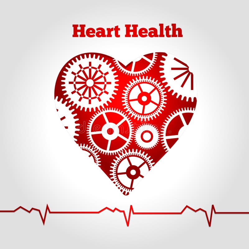 Heart health Gears stock vector. Illustration of disease - 30139972