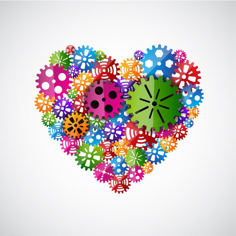 Heart of gears stock vector. Illustration of romance - 36336560