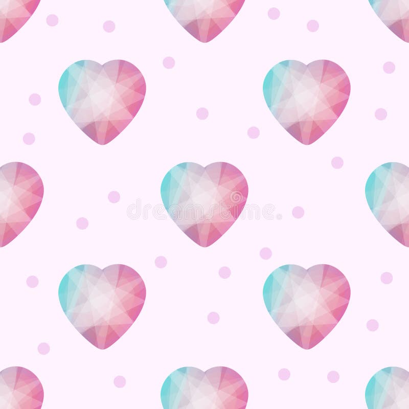 Heart gem seamless pattern stock vector. Illustration of geometric ...
