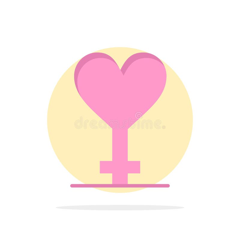 Heart, Gender, Symbol Abstract Circle Background Flat Color Icon Stock ...