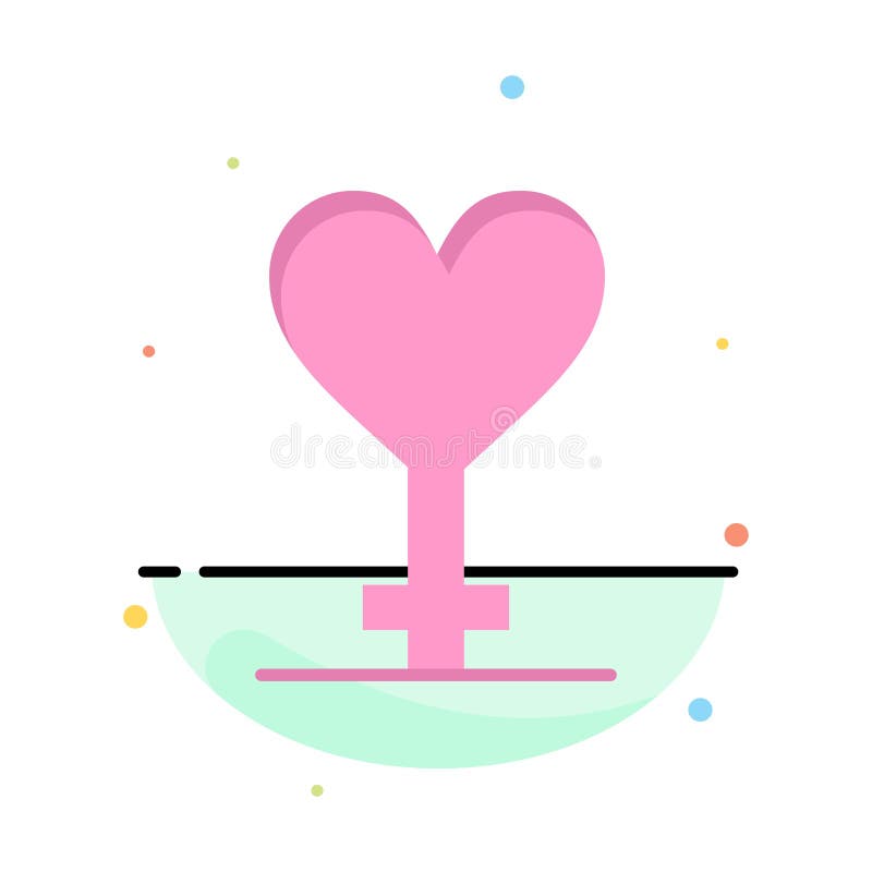Heart, Gender, Symbol Abstract Flat Color Icon Template Stock Vector ...